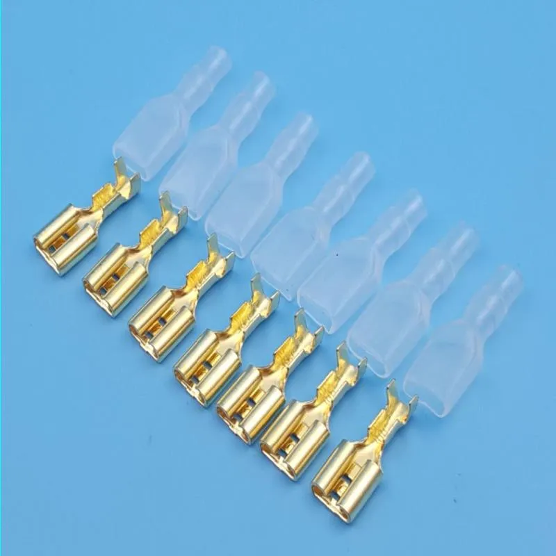 Female Spade Connectors - 6.3mm Insulated Copper Wire Crimp Terminals ...