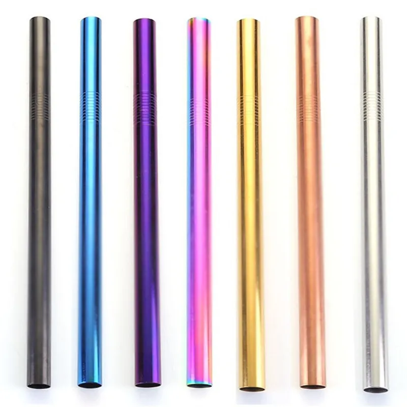 DHgate.com:12mm Stainless Steel Bubble Tea Straws Smoothie Straws Milky ...