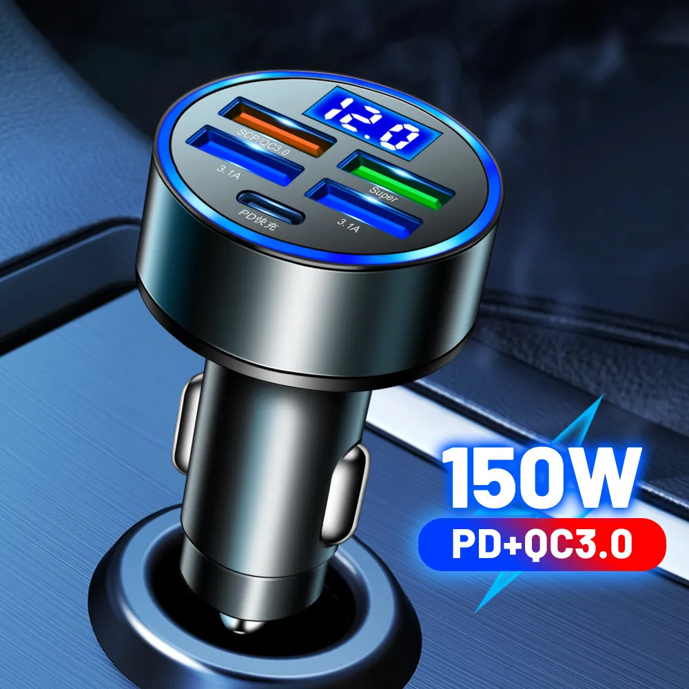 DHgate.com:4-Port USB Car Charger, 150W Fast Charging PD Quick Charge 3 ...