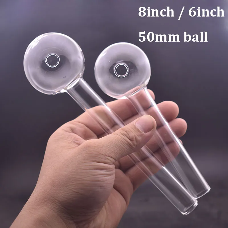 Pyrex Glass Oil Burner Pipe 5cm Ball, 8/6 Inch Length, Tobacco Herb Oil ...