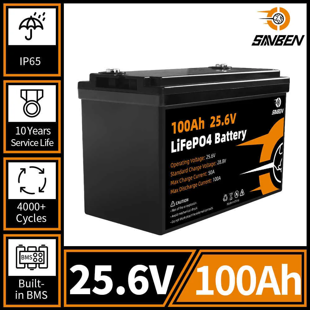24V 100Ah Lifepo4 Battery Pack Lithium Iron Phosphate Rechargeable ...
