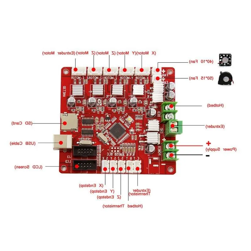 3D Printer Control Board - Motherboard Mainboard for DIY Self-Assembly ...