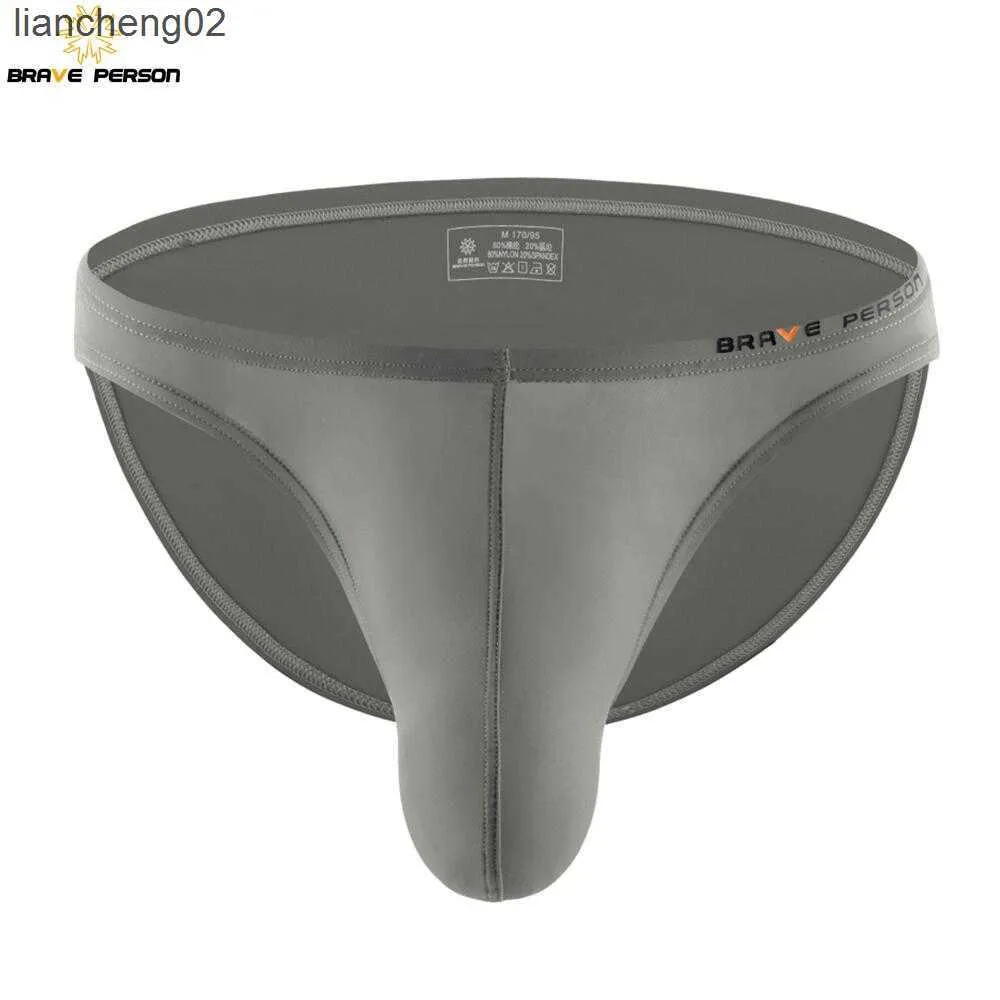 Brave Person Mens Bulge Enhancing Underwear Nylon Briefs With Cutout Design Sexy Swim Bikini ...