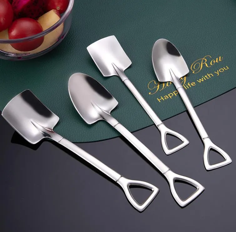 Stainless Steel Shovel Watermelon Spoon Children Dessert Cake Ice Cream Scoop Fruit Salad Scoops ...