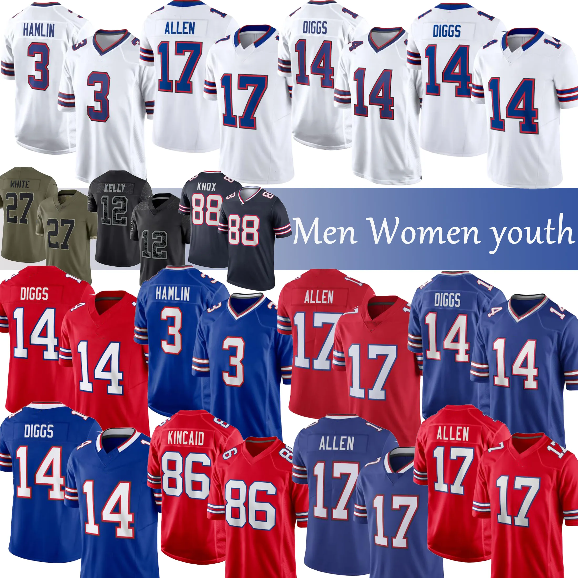 Stefon Diggs Football Jersey Buffalos Gabriel Davis Von Miller Billes ...