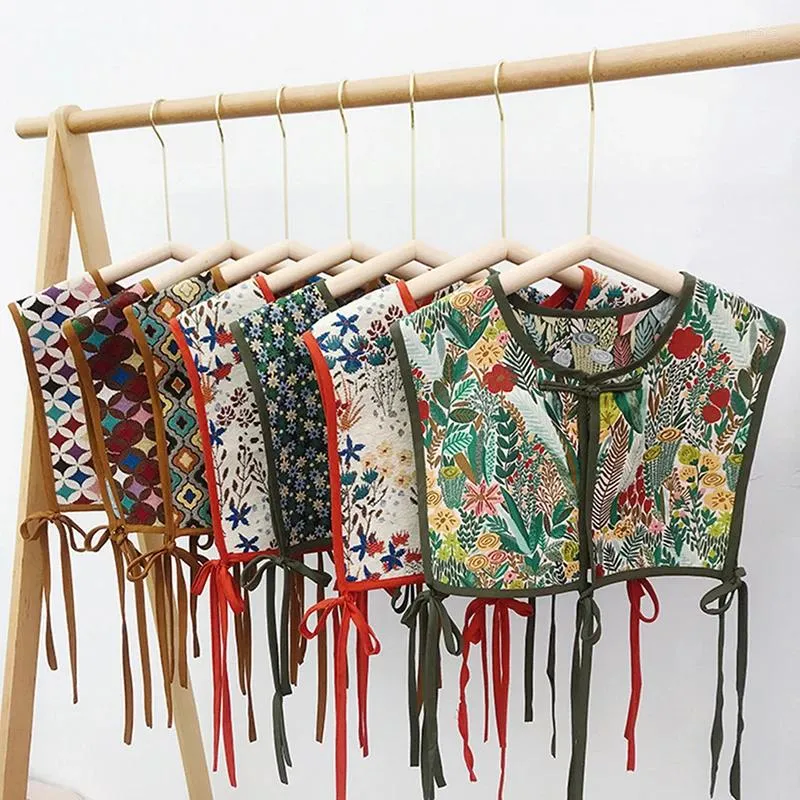 Womens Floral Embroidered Shoulder Scarf Shawl Wrap Fake Collar ...