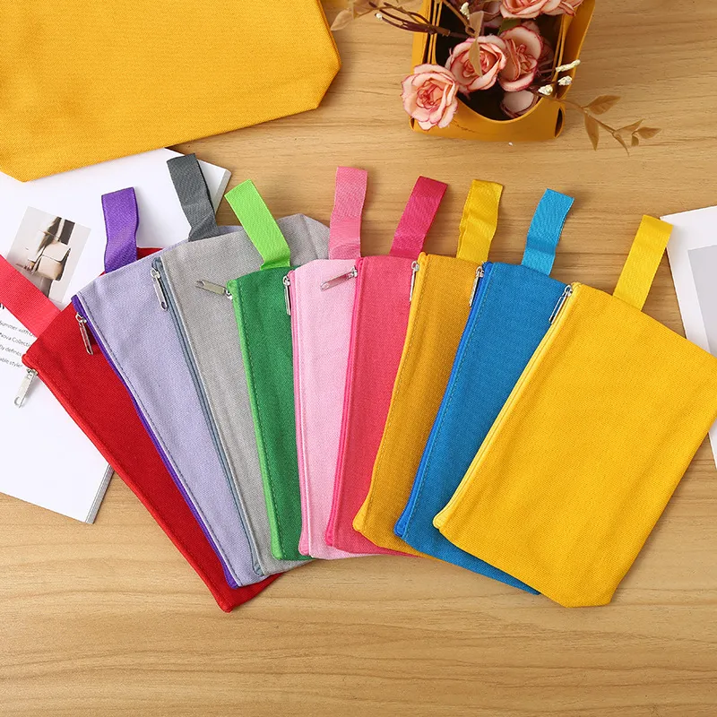 DHgate.com:202420 Pcs Cotton Canvas Phone Pouches, Large Capacity Solid ...
