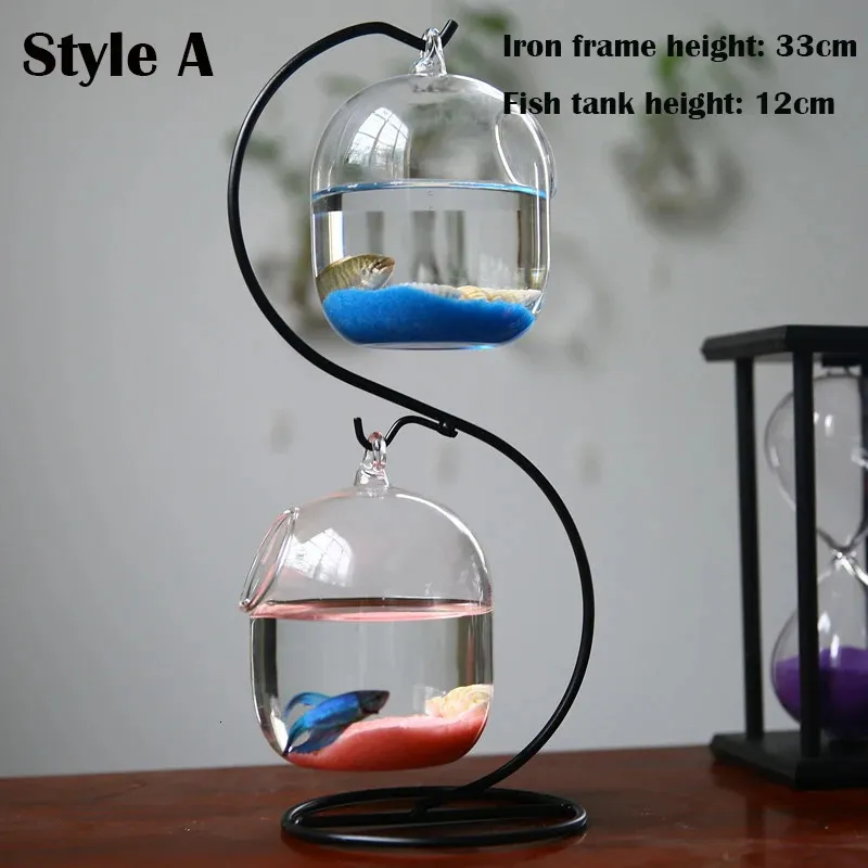 DHgate.com:Transparent Hanging Glass Fish Tank Aquarium Flower Plant ...