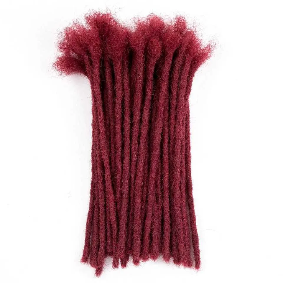 Burgundy Crochet Dreadlock Wig Human Hair Brazilian Braiding, No Weft ...