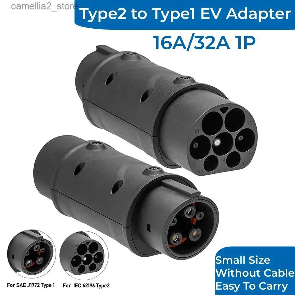 Best Ev Accessories 16A/32A EV Charger Adapter Socket Type2 To Type1 ...