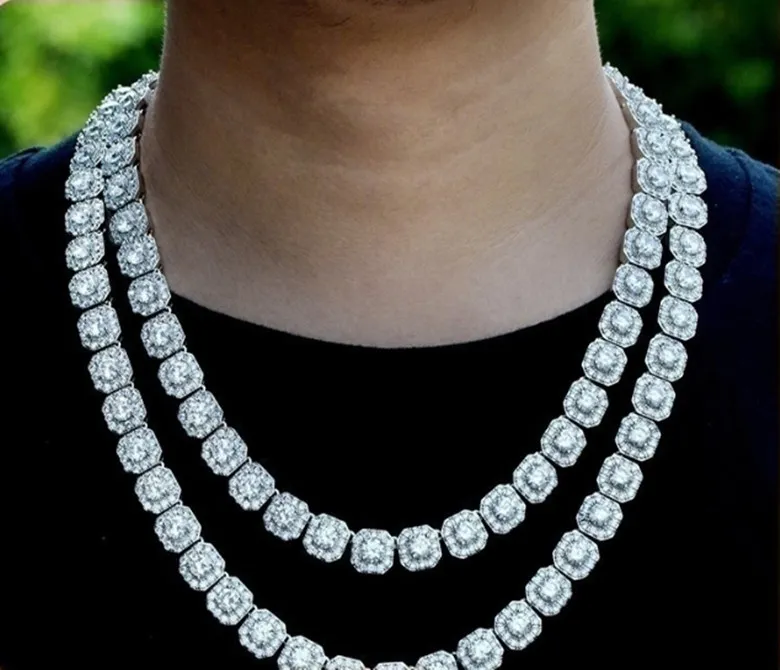 Ice Zircon Cuban Chain Choker Necklace: Sparkling Rhinestone Neckchain ...