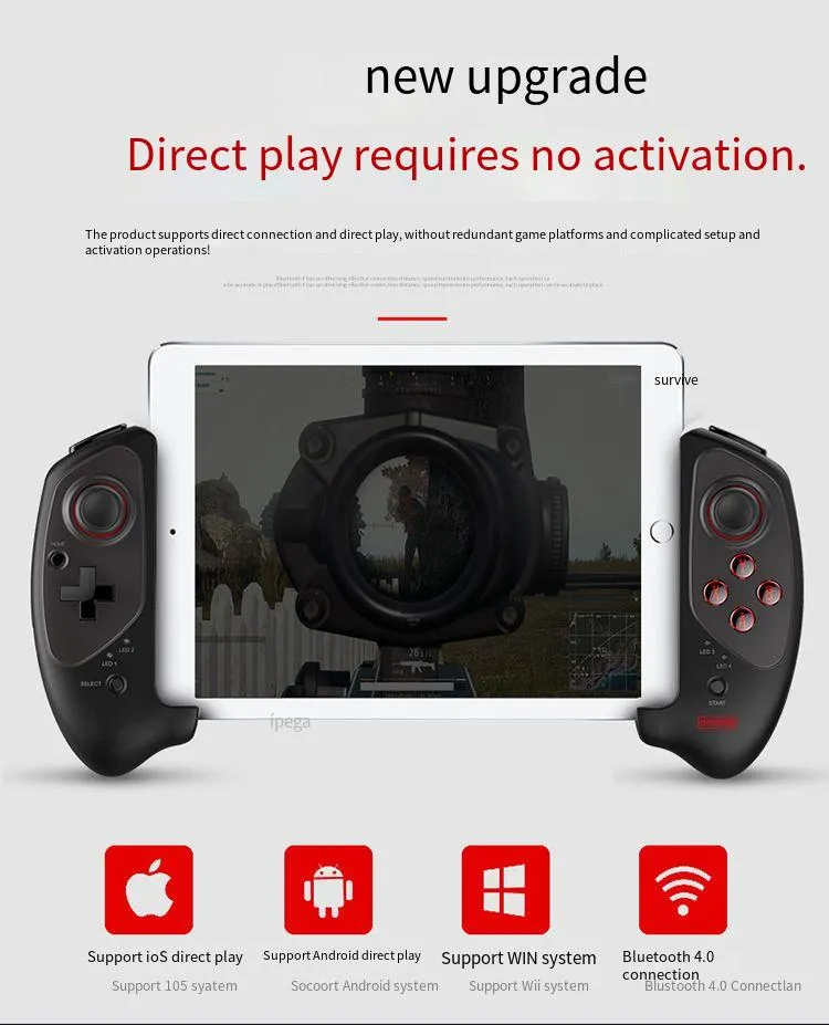 Bluetooth Wireless Game Controller with Dual Motor Vibration Function ...