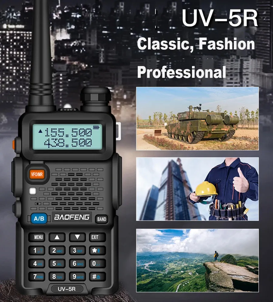 Walkie Talkie Baofeng UV 5R 8W True High Power Potente CB Walkie Talkie Portátil Largo Alcance ...