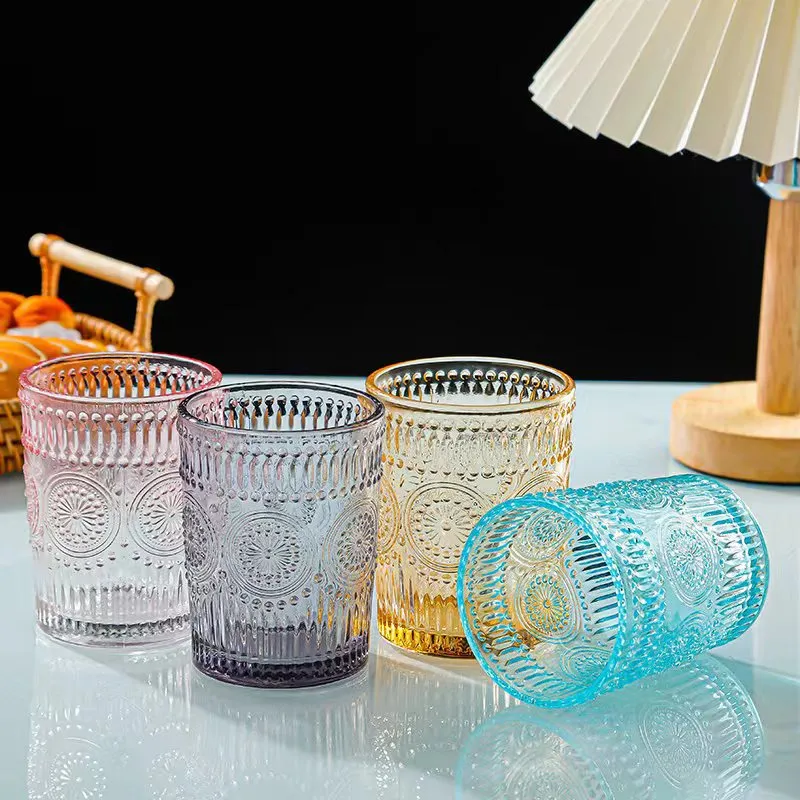 DHgate.com:Romantic Embossed Glass Tumblers - Set of 6, Juice, Water ...
