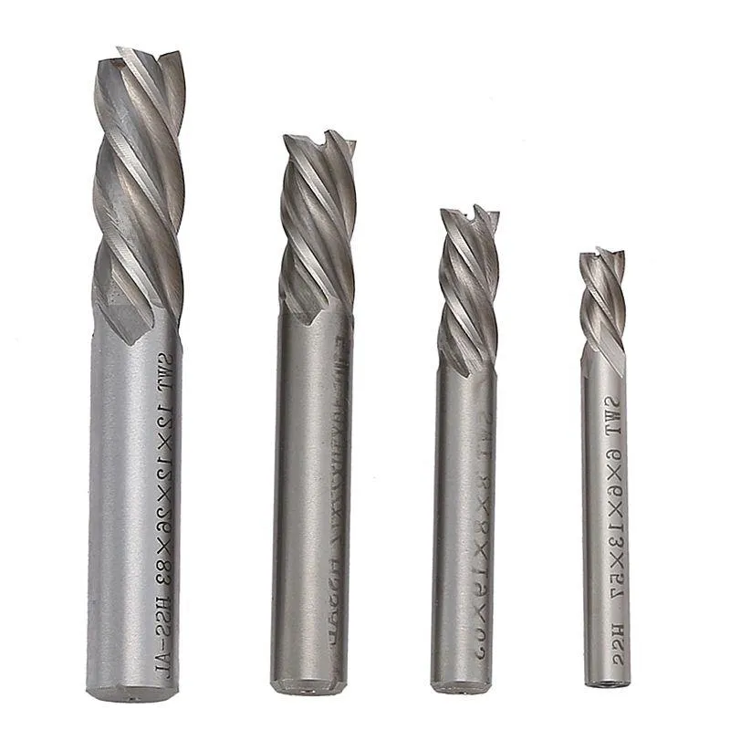 Premium 4-Blade Milling Cutters - HSS End Mill Set 6-12mm - Shop Now ...