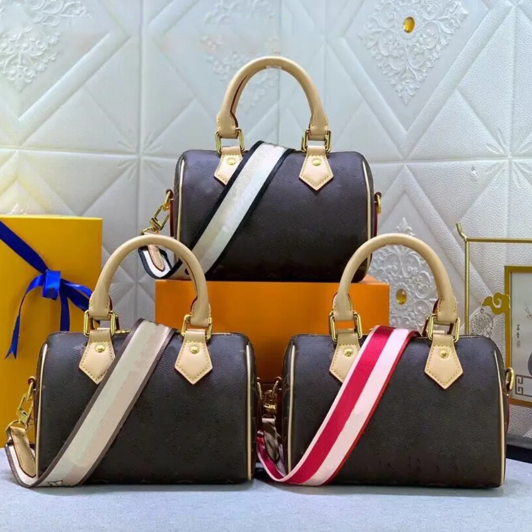 Designers Speedy Bandouliere 20 Canvas Leather Bag: Women's Shoulder ...