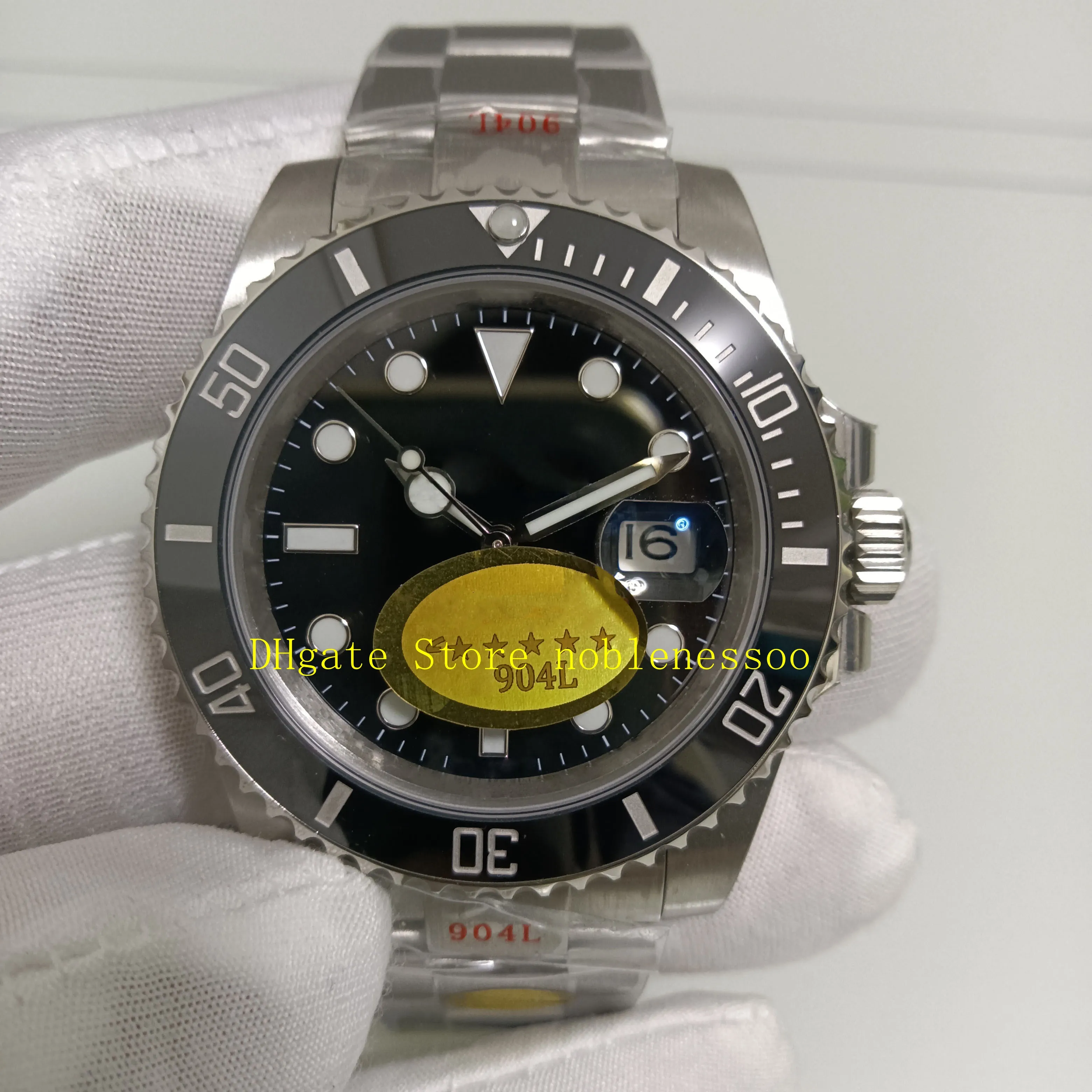 Mens Watch 40mm, Dial, 904L Steel Automatic Sport Watch With Ceramic ...