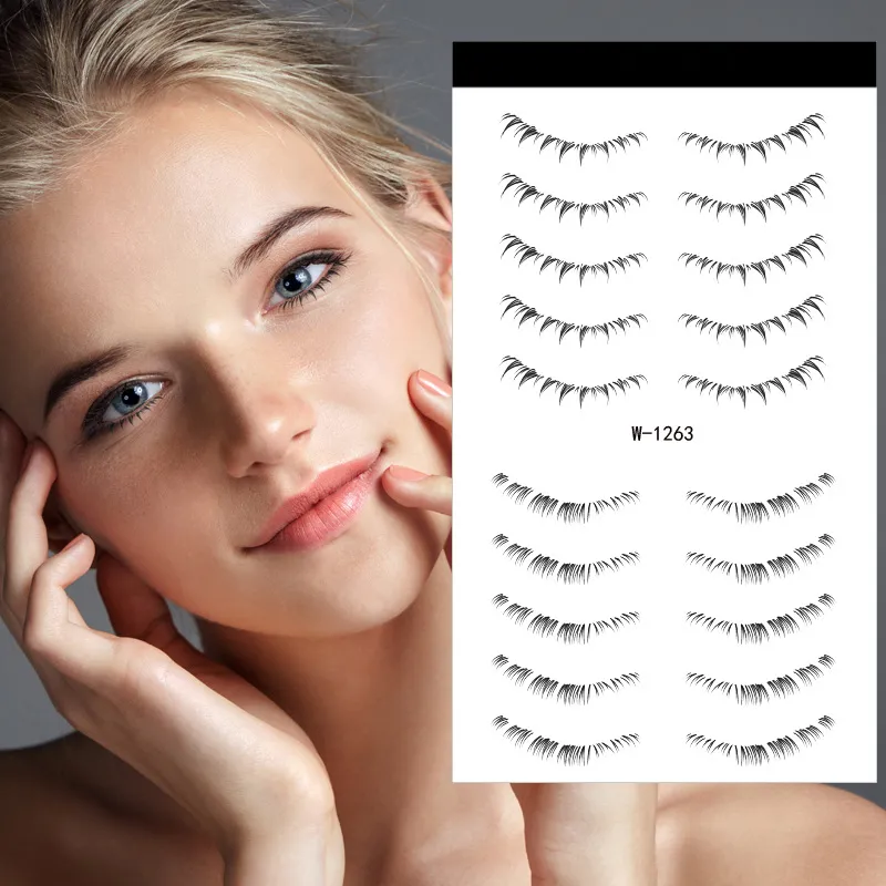 Natural Faux Eyelashes Lower Eyelash Tattoo Stickers DIY Natural ...