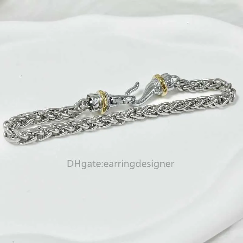 Luxury Sterling Silver Two Tone Bracelet With Twisted Wire Buckle And ...