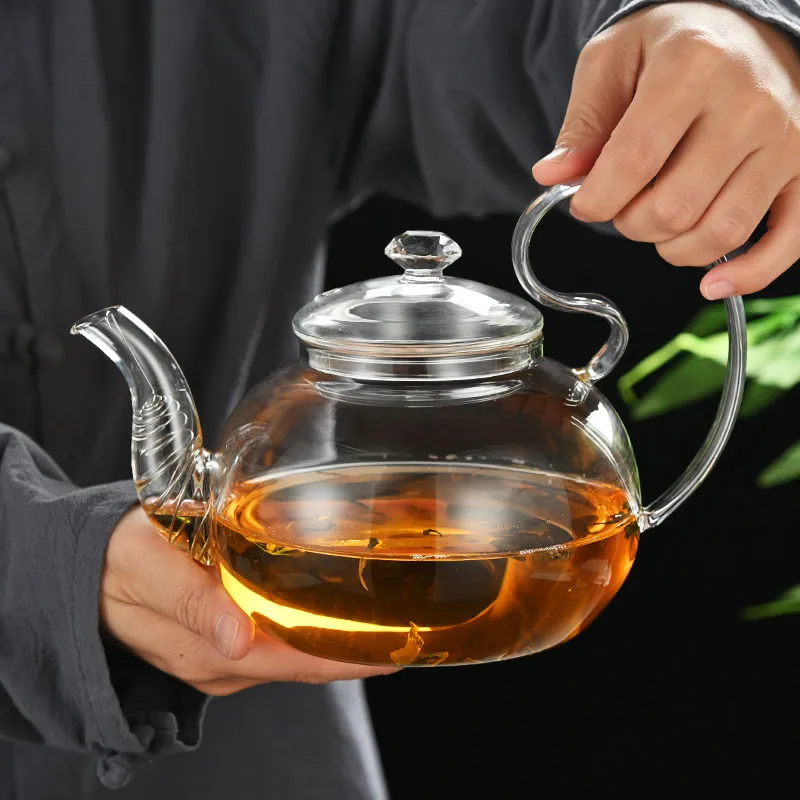 DHgate.com:Heat-Resistant Borosilicate Glass Flower Teapot with Infuser ...