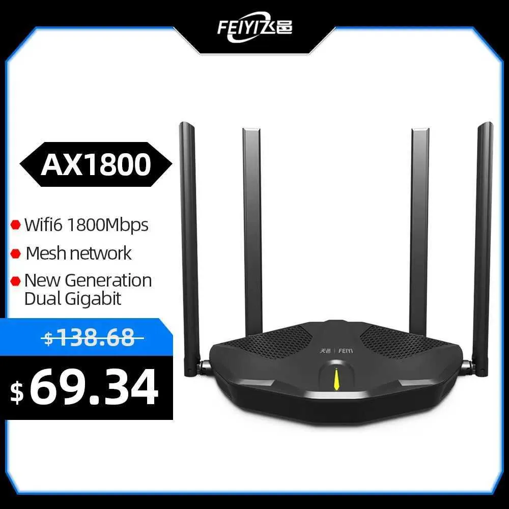 DHgate.com:Feiyi AX1800 Dual Band Gigabit WiFi 6 Router, 2.4GHz and ...