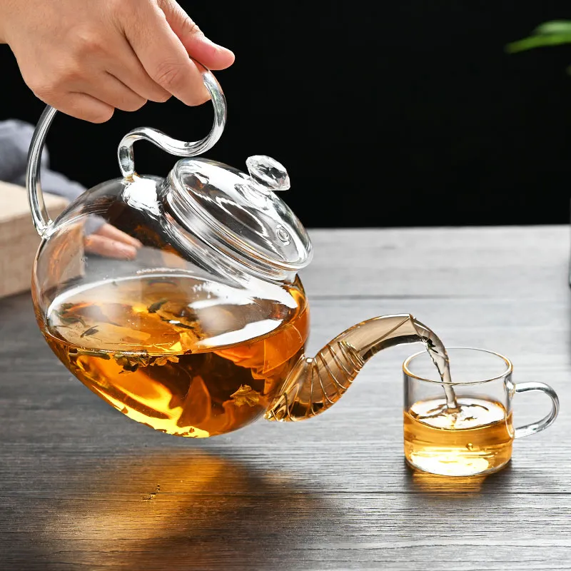 DHgate.com:Heat-Resistant Borosilicate Glass Flower Teapot with Infuser ...
