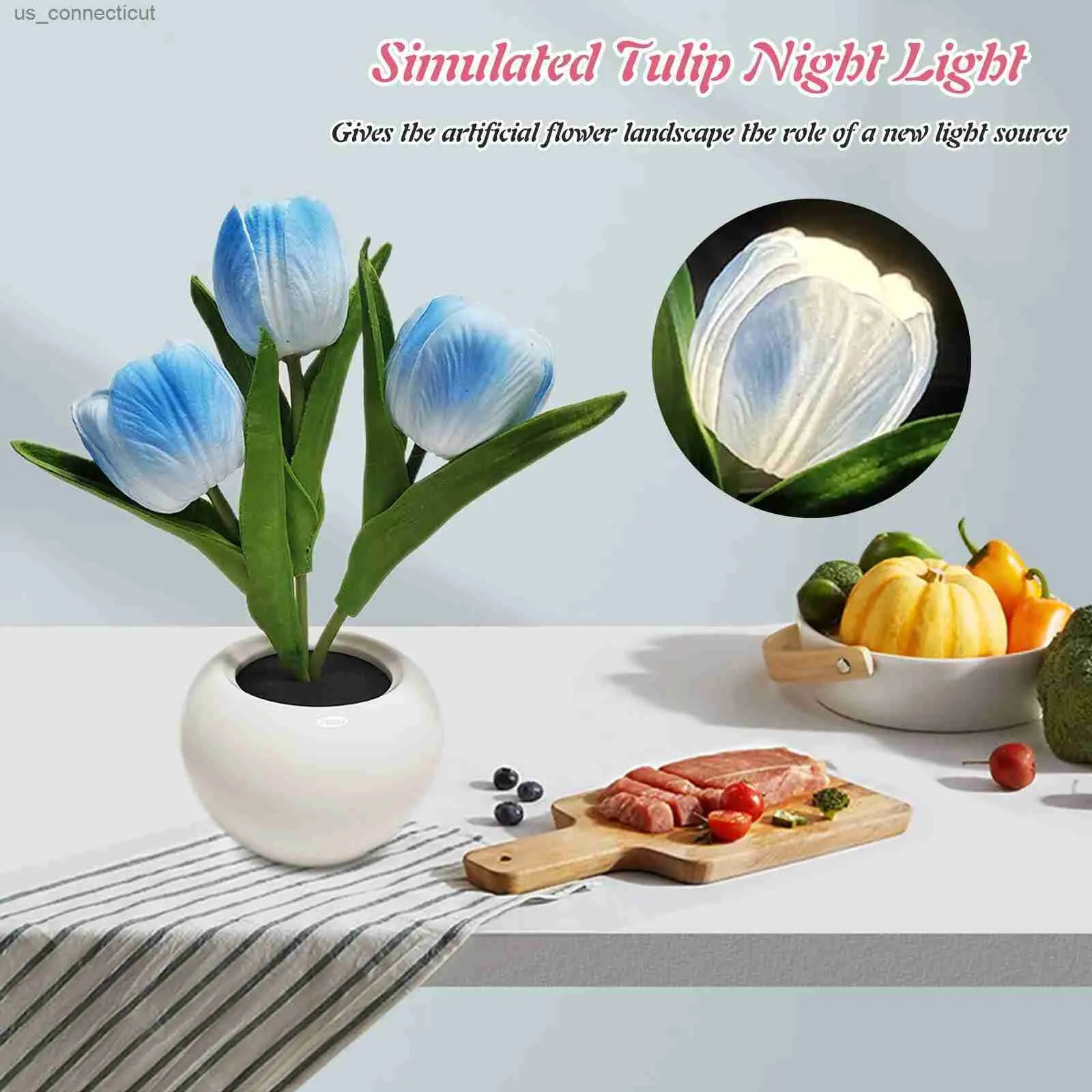 DHgate.com:Table Lamps Simulation Flower LED Tulip Table Lamp Bedside ...