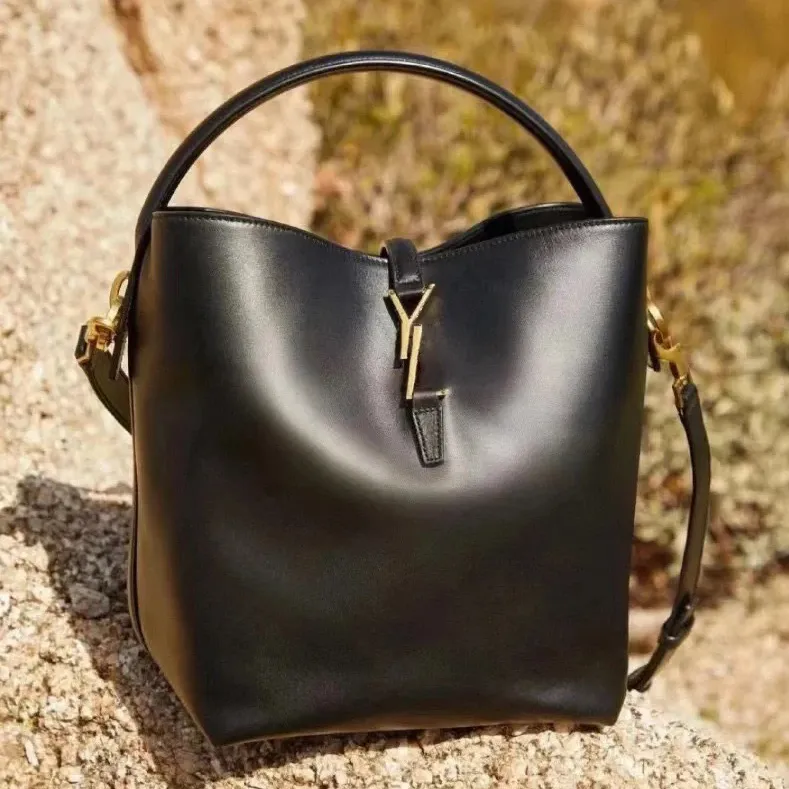 Luxury Designer LE 37 Top Handle Bucket Bag Classic Genuine Leather ...