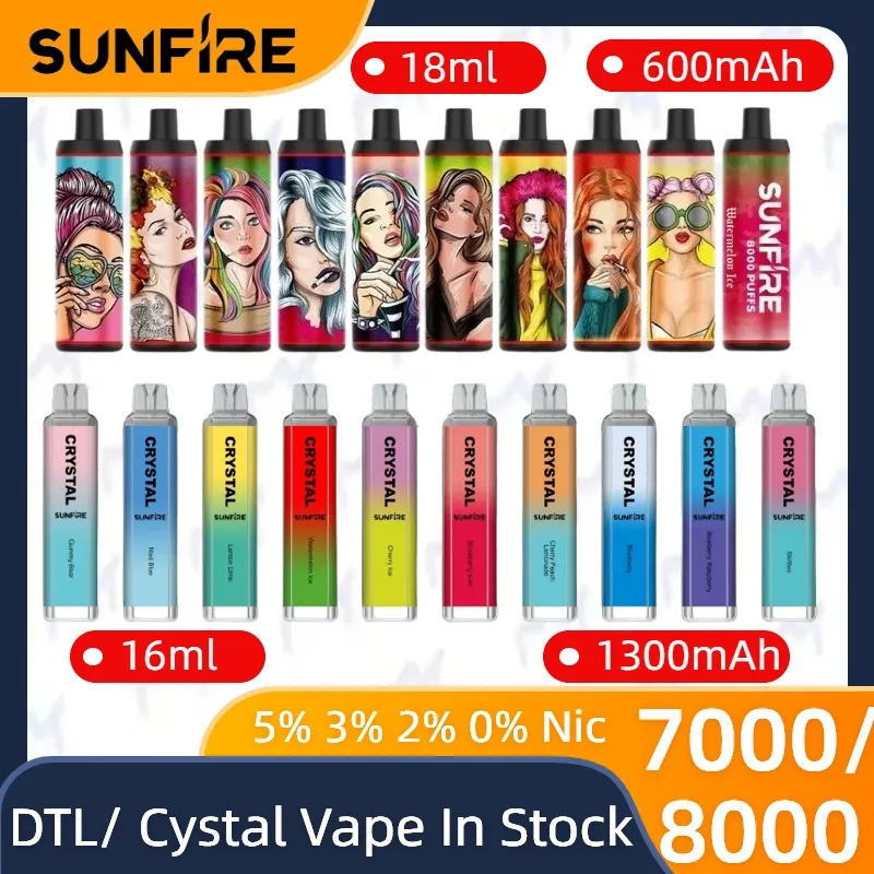 Original Sunfire Bar 7000 8000 9000 10000 Puff Disposable Vape Pen