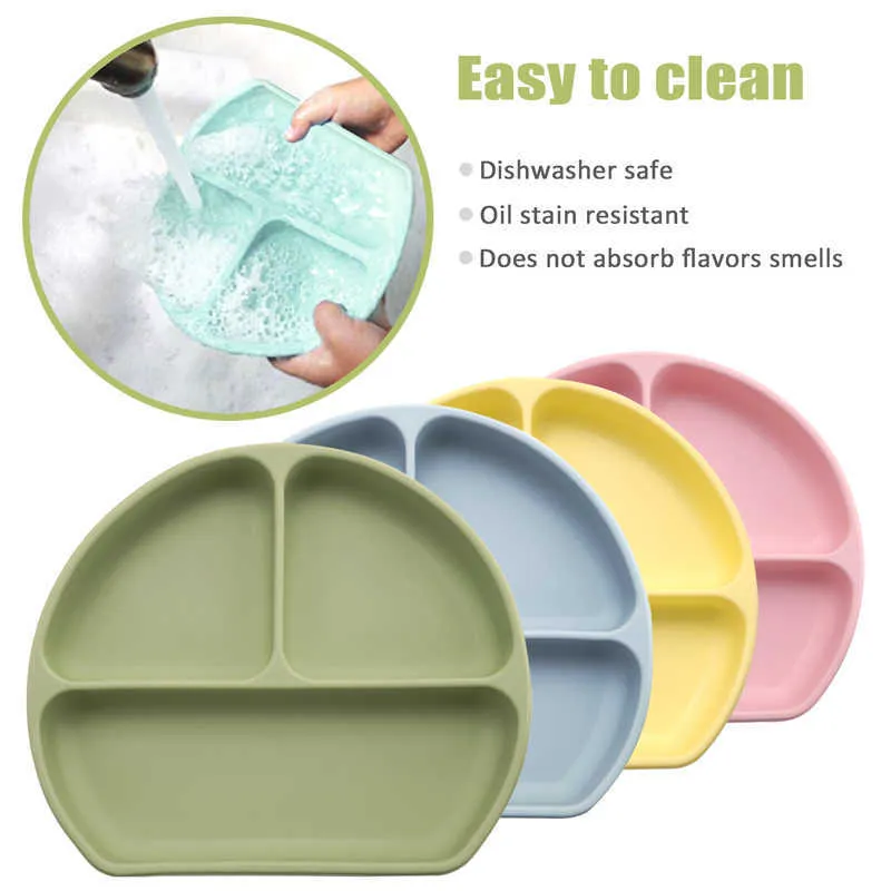 Silicone Feeding Set BPA-Free Baby Dinnerware Set with Plates Bowls ...