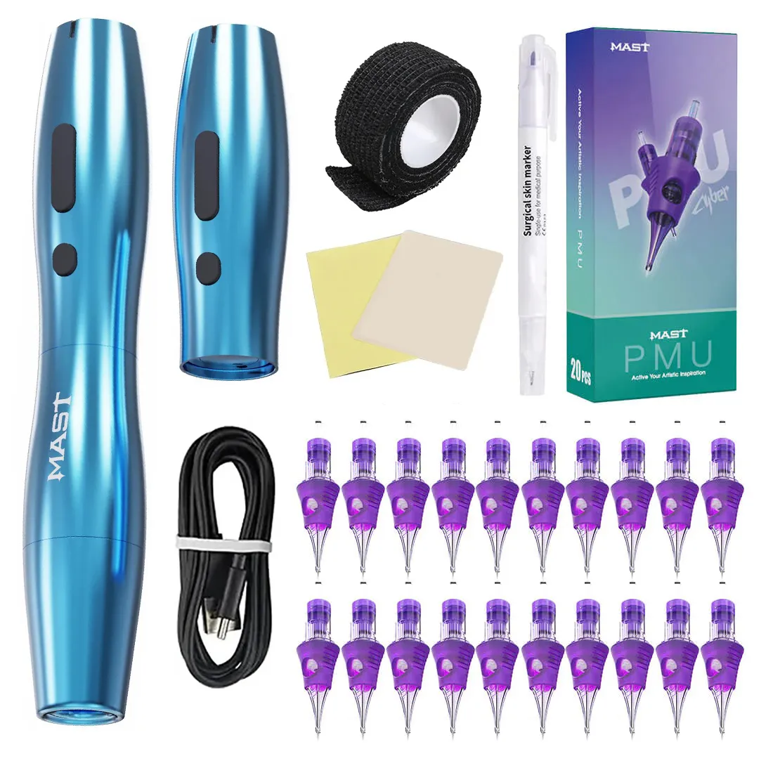 Mast Wireless Tattoo Kit: Professional Pen Machine, Cartridge Needles ...