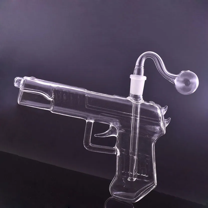 7.5inches 14mm Female Looks Gun Dab Rig Glass Bongs Inline Perc ...