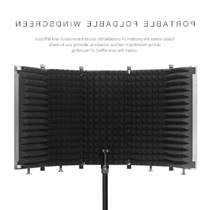 Foldable Microphone Shield: High Density Acoustic Isolation, 5 Panel ...