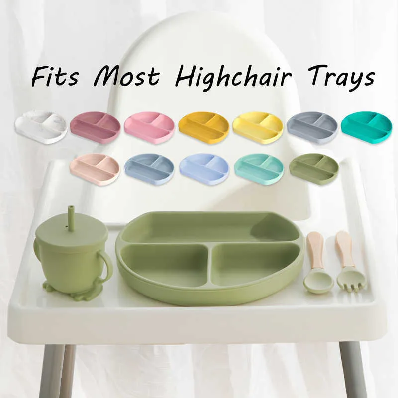 Silicone Feeding Set BPA-Free Baby Dinnerware Set with Plates Bowls ...