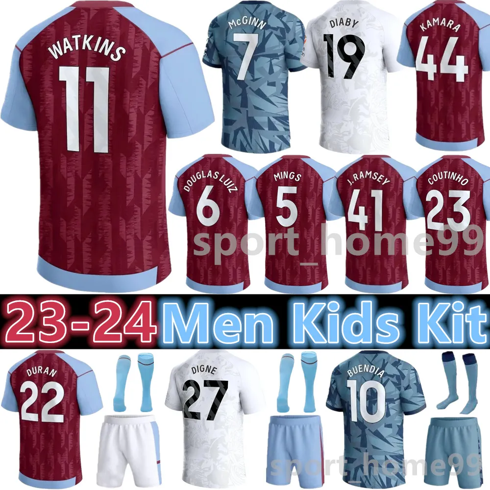 New 23 24 AsTOn VilLaS WATKINS Soccer Jerseys DOUGLAS LUIZ Diaby 2023 ...