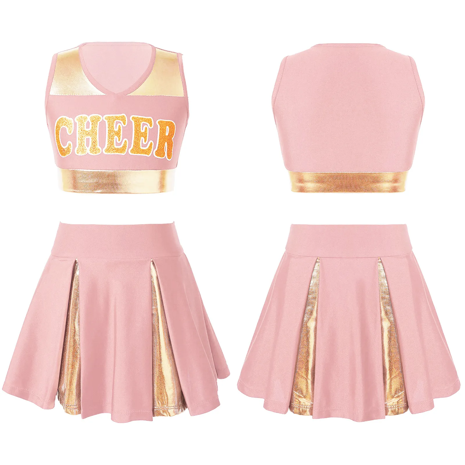 Girls Cheerleading Costume Set - Premium Cheer Dance Costume & Cheer ...