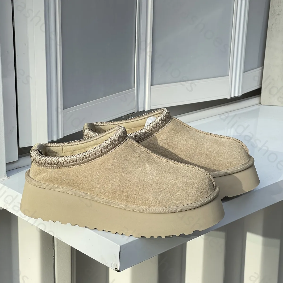 Womens Mustard Seed Fur Slides Winter Booties Classic Tasman Slippers ...