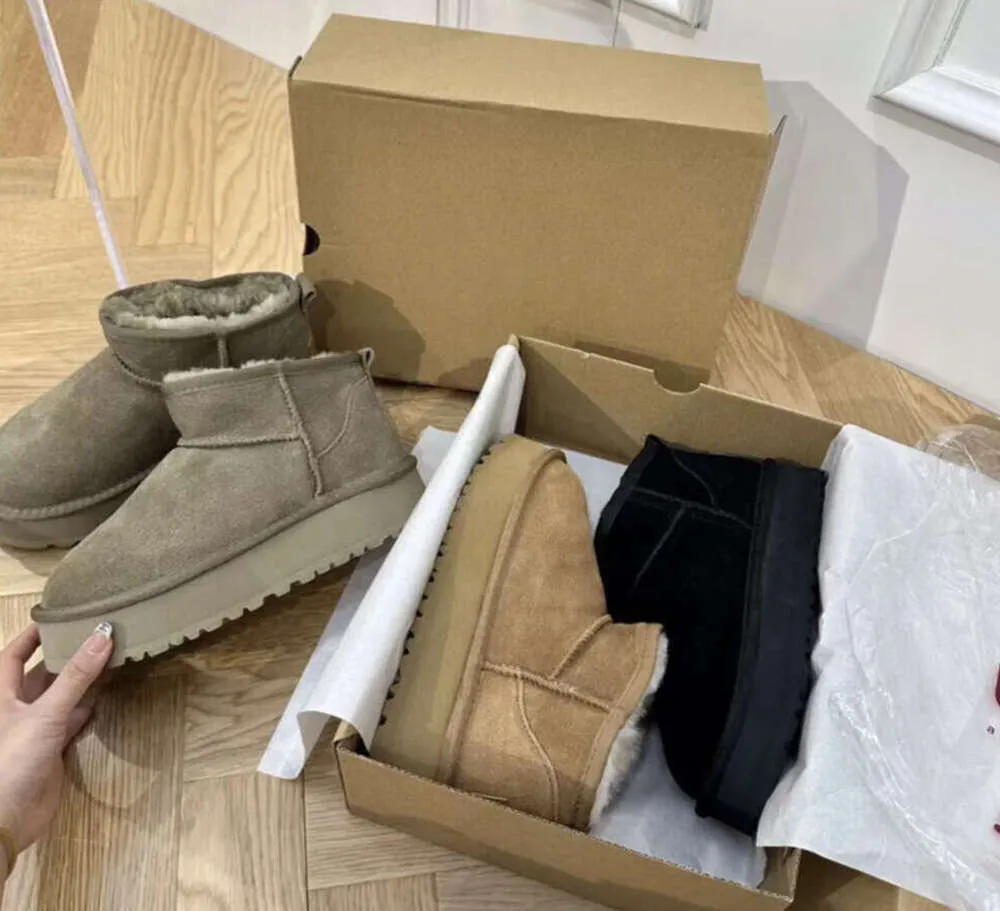 Classic Ultra Mini Snow Boots With Platform For Women And Men Fur ...