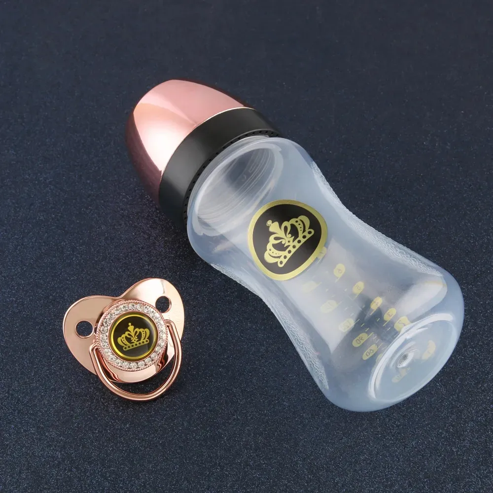 DHgate.com:Rose Gold Baby Bottles, 8oz Wide Mouth BPA Free Baby Feeding ...