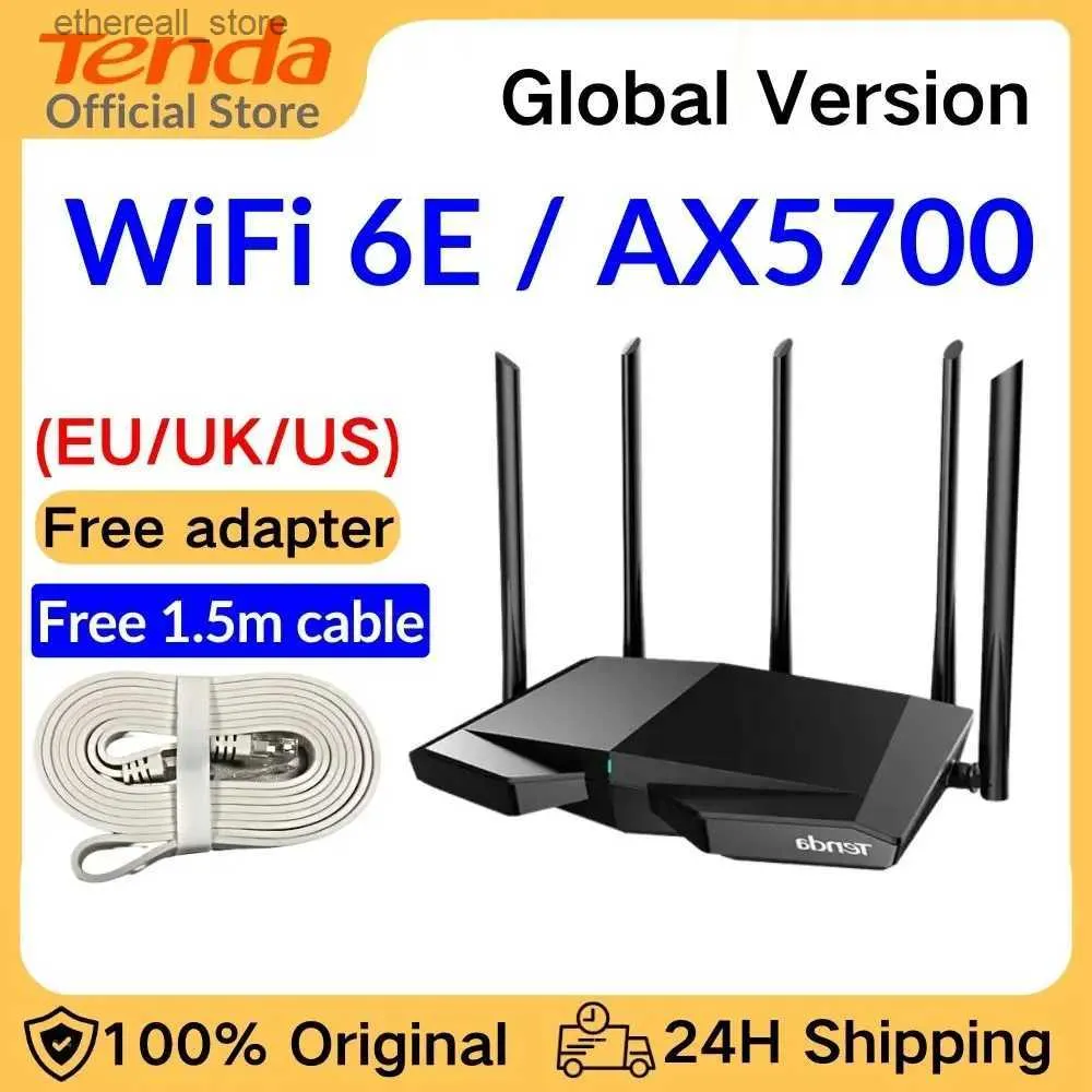 Routers Tenda WiFi6 Router AX5700 RX27 Tri Band Gigabit Wi Fi 6E Mesh ...