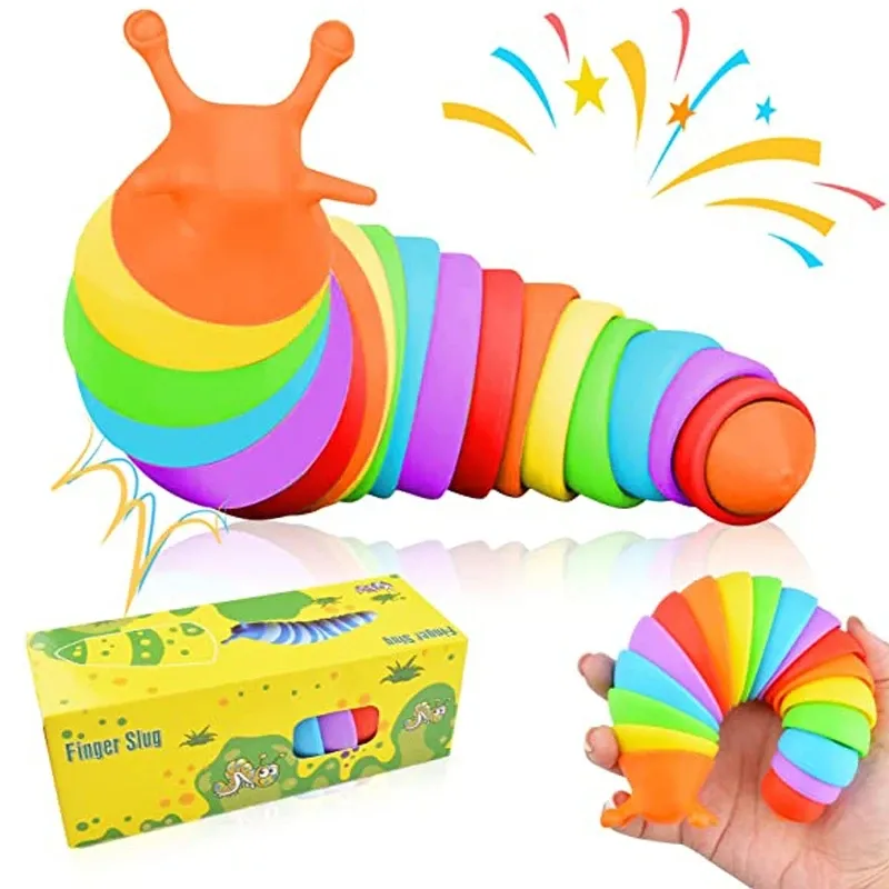 3D Printed Slug Slinky Fidget Toy Stress Relief Desk Toy For Kids And ...
