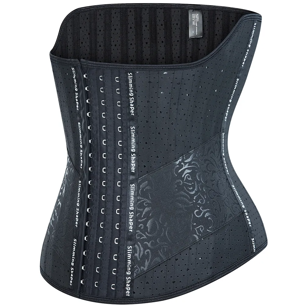 Women's Long Torso Latex Waist Trainer Corset Body Shapewear, 25 Steel ...