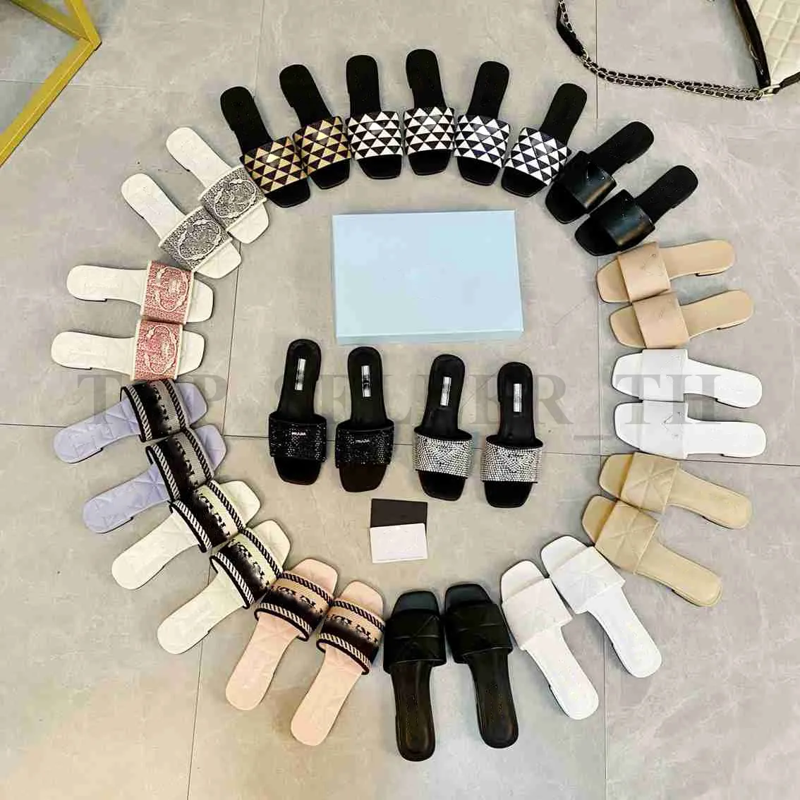 Designer Slippers For Women, Embroidered Fabric Summer Slides, Soft ...