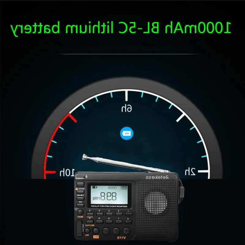 Kqsqw Pocket Radio AM FM SW Shortwave Radio With Speaker TF Card USB ...