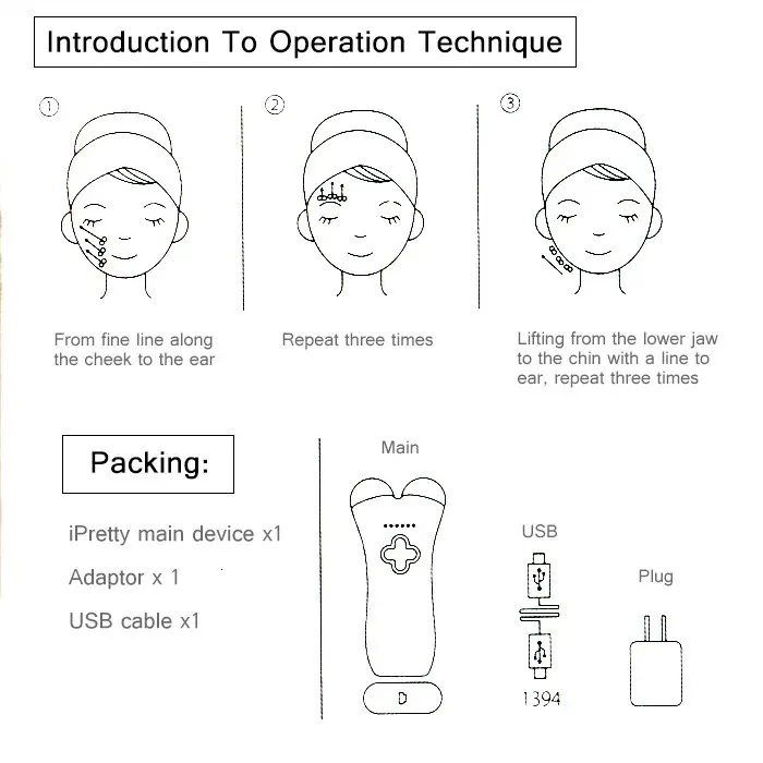 Face Care Devices Bio Microcurrent Lift Ion Skin Rejuvenation Beauty ...