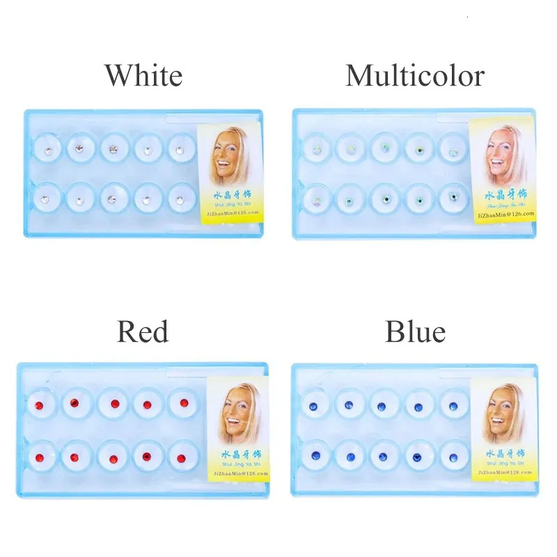 4-Color Shiny Acrylic Teeth Decoration Set - Glittering Party Oral ...