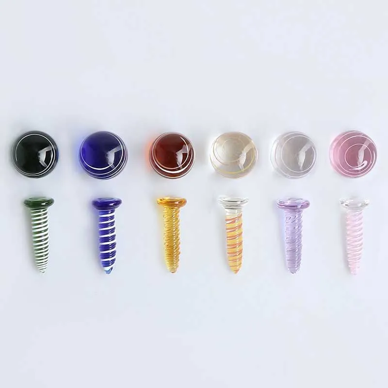 Glass Terp Screw Set With Colored Pearls 20mm OD Solid Marble Pearl For ...