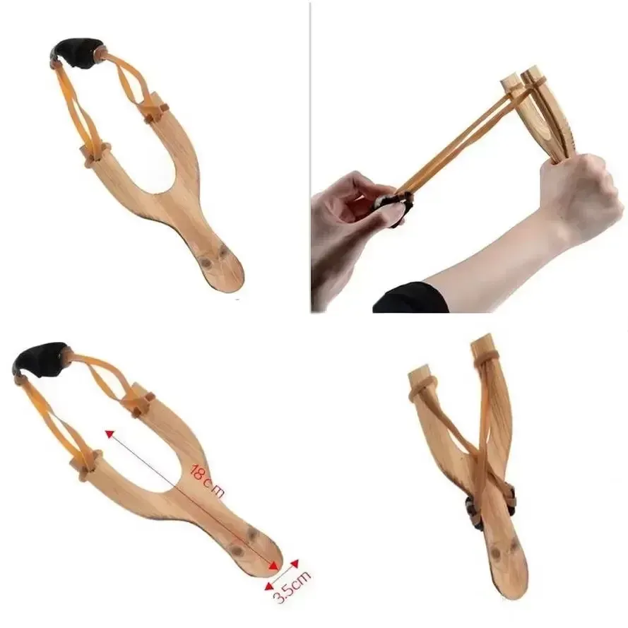 Party Favors Fidget Toys Wooden Material Slingshot Rubber String Fun ...