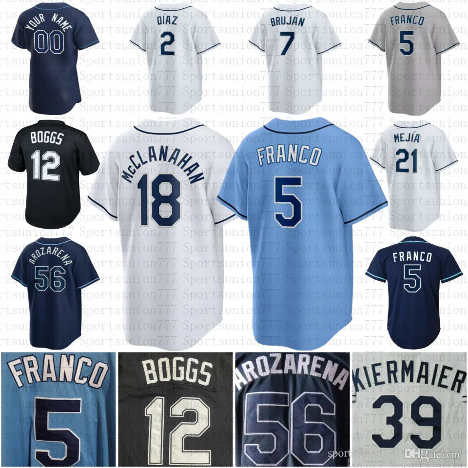 DHgate.com:18 Shane McClanahan Custom Baseball Jersey 5 Wander Franco ...