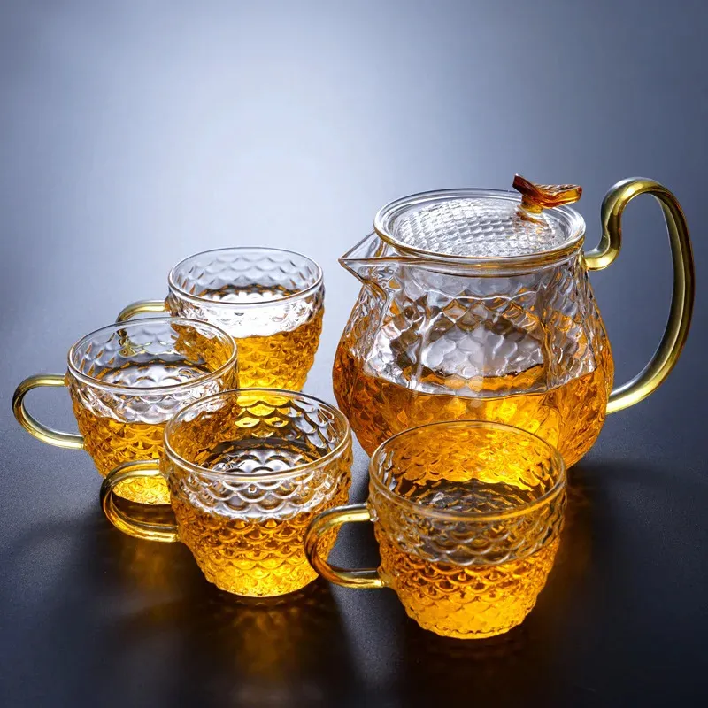 DHgate.com:Tea Cups HMLOVE Heat Resistant Glass Fish Scale Teapot High ...